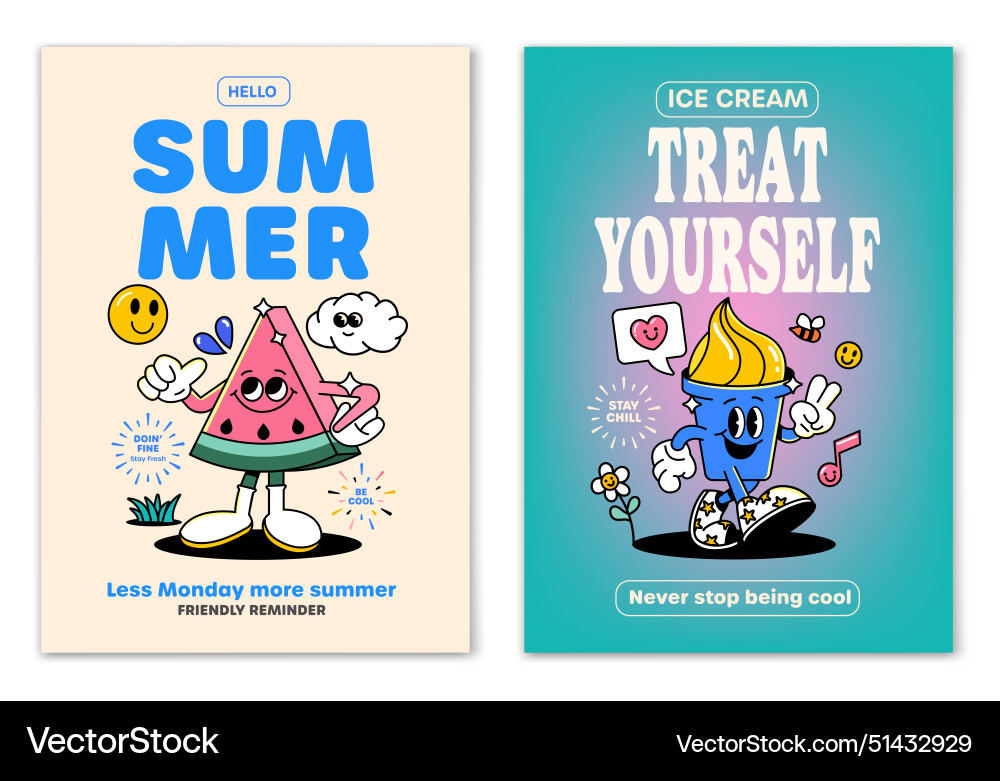 Groovy poster design 7 Royalty Free Vector Image