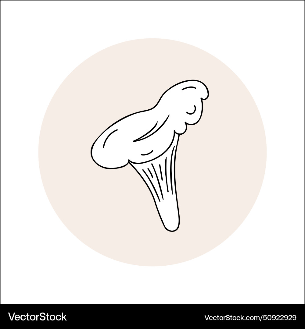 Mushroom puffball line icon black in circle Vector Image