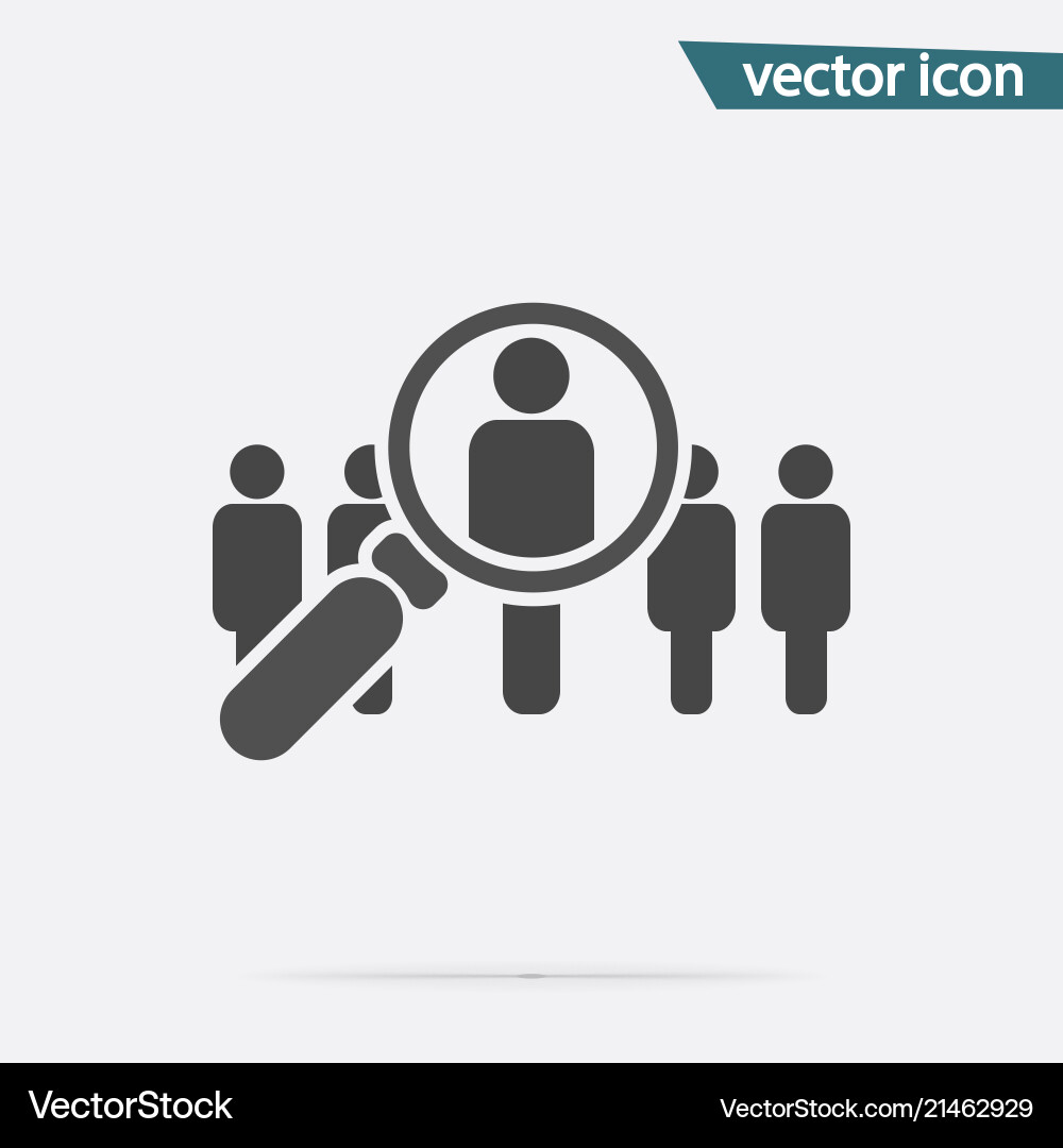People Search Icon - Flat Style Royalty Free Vector Image
