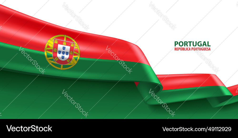 Portugal Ribbon Flag - 3D Royalty Free Vector Image