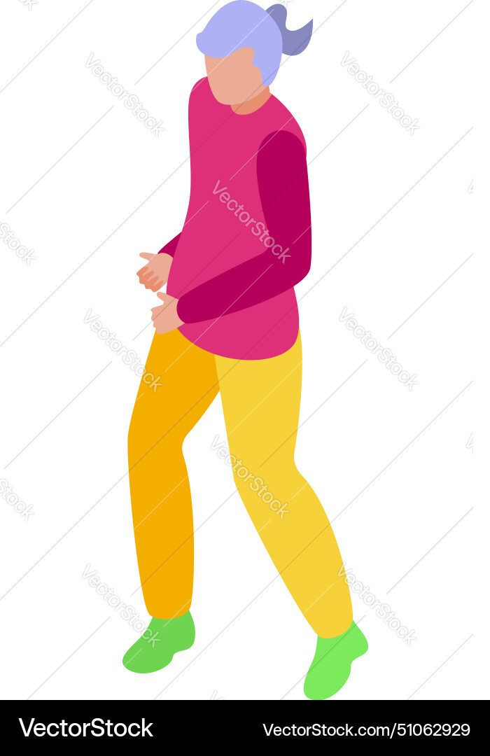 Workout female run icon isometric fit Royalty Free Vector
