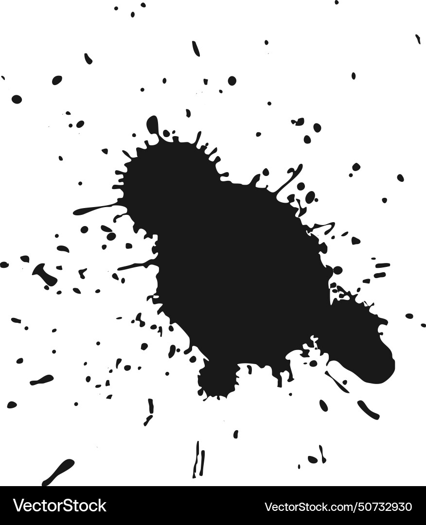 Black paint splatter ink drop stains element Vector Image