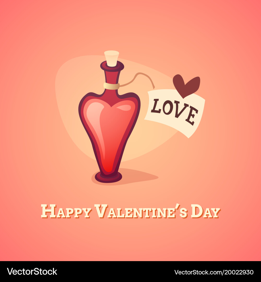 Cartoon love potion icon heart shaped with letter Vector Image
