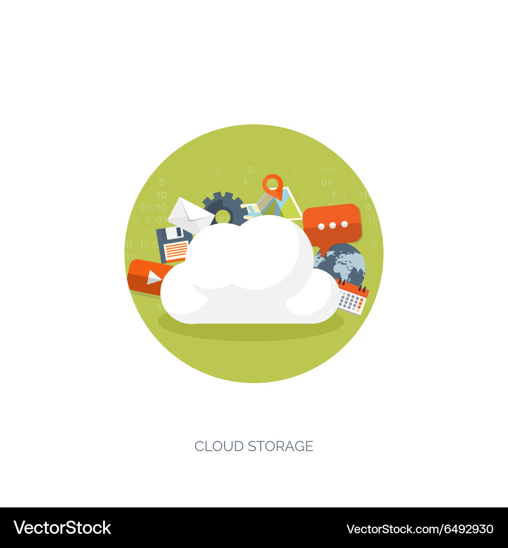 Flat cloud computing Royalty Free Vector Image