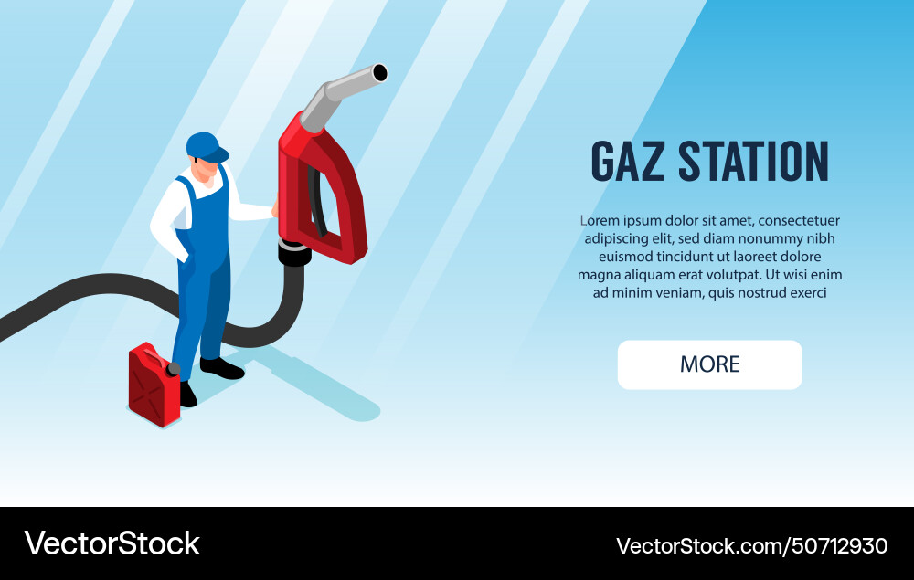 Gas station horizontal banner Royalty Free Vector Image