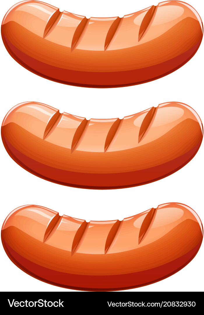 Grilled sausage meat food Royalty Free Vector Image