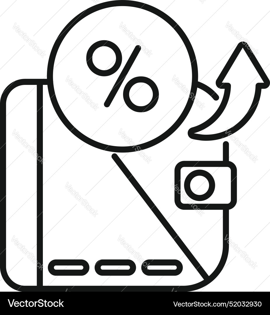 Mobile banking app showing interest rate Vector Image