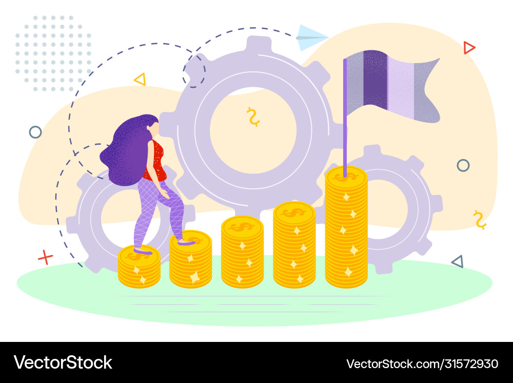 Money coins ladder Royalty Free Vector Image - VectorStock