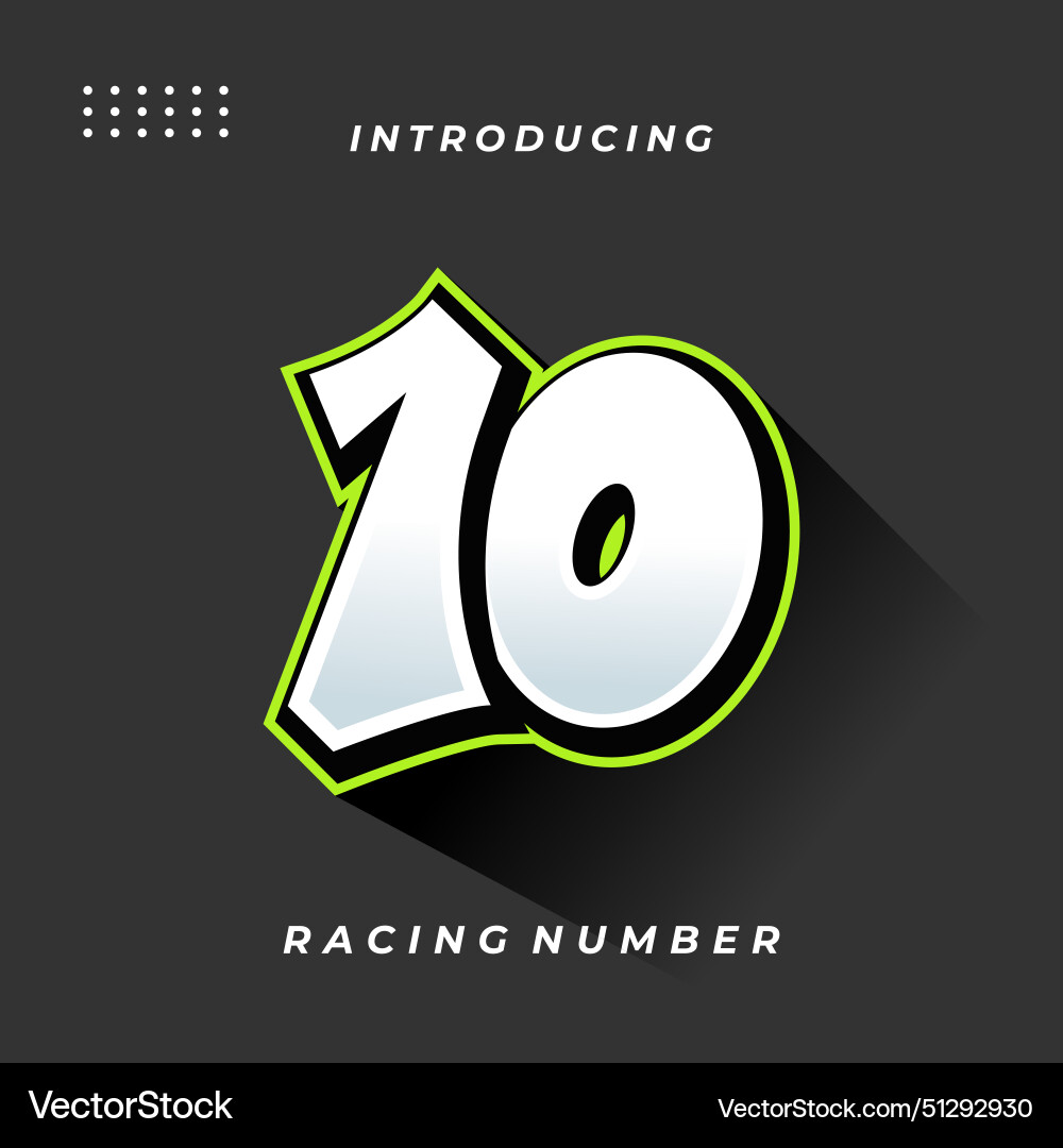 Premium racing number template Royalty Free Vector Image