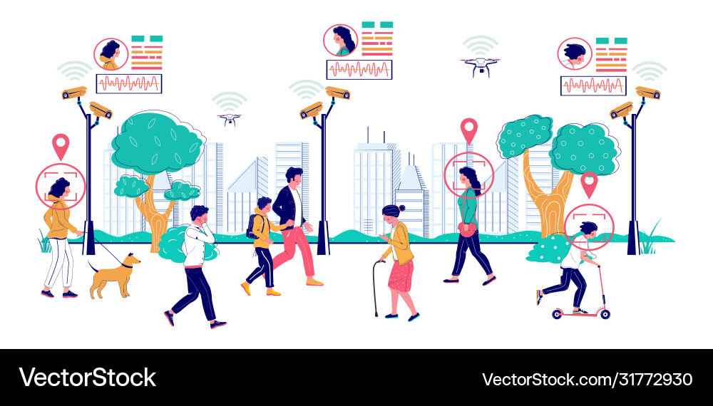 State Surveillance CCTV System Royalty Free Vector Image