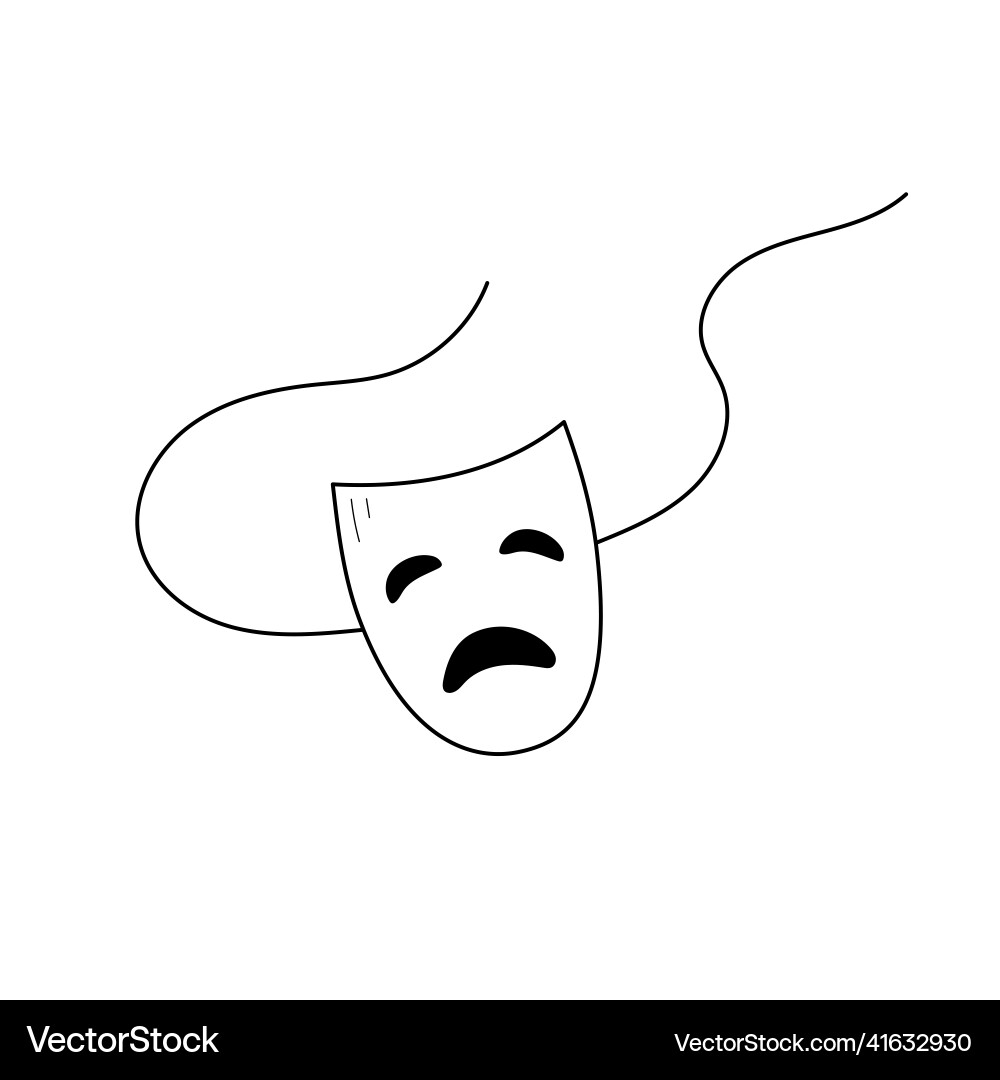 Theater drama mask outline icon Royalty Free Vector Image