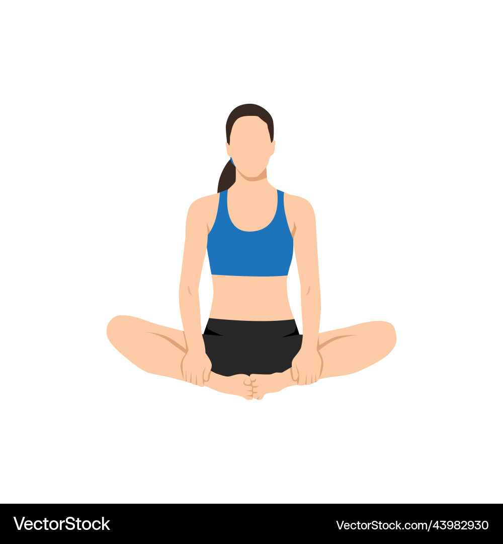 Woman doing cobbler pose flat Royalty Free Vector Image