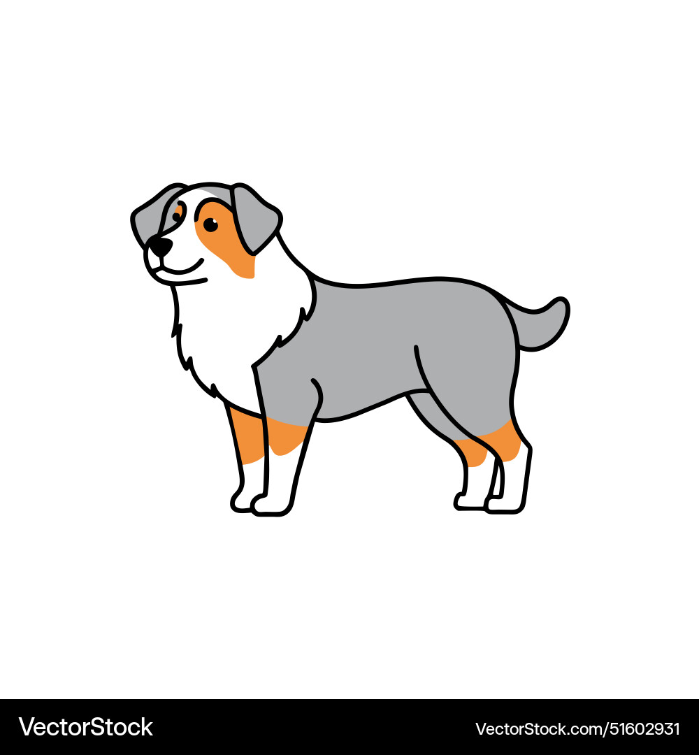 Australian shepherd dog stands icon Royalty Free Vector