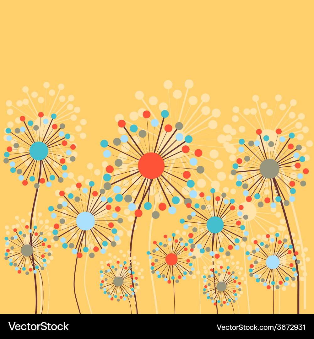 Dandelion Floral Background Royalty Free Vector Image