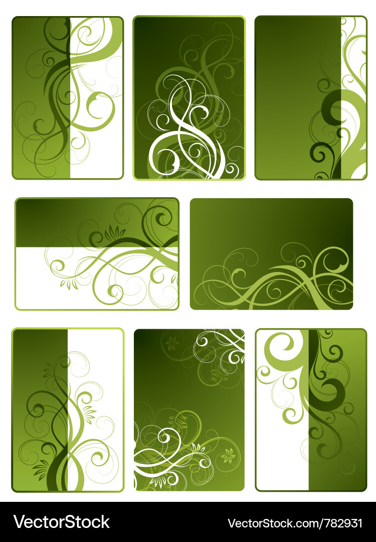 Green floral designs Royalty Free Vector Image
