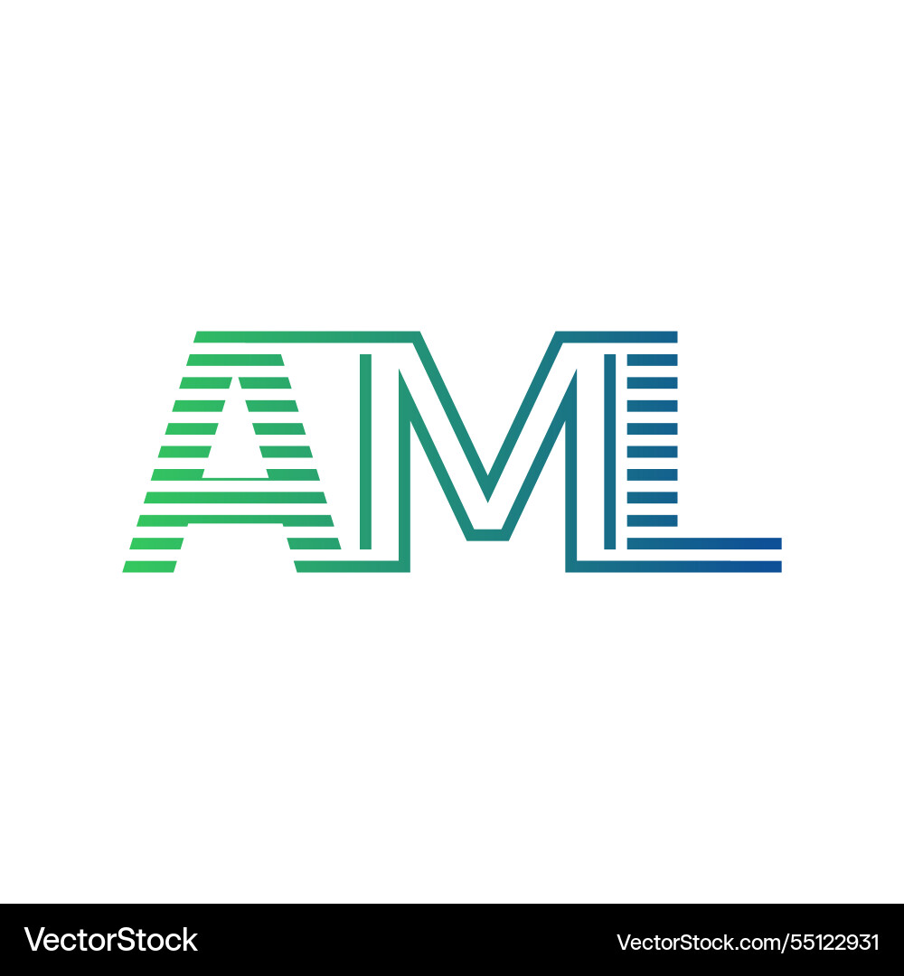 Modern aml logo design letter minimalist Vector Image