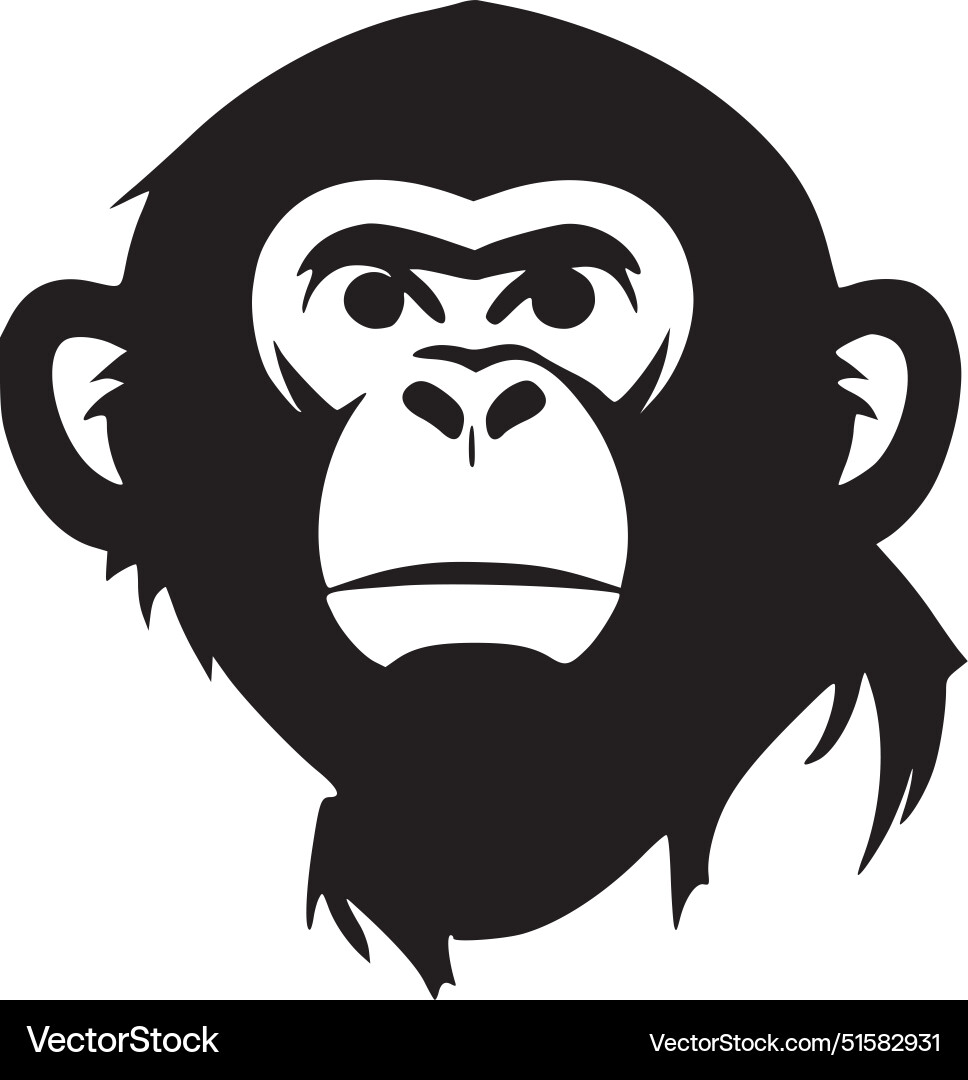 Monkey - black and white isolated icon Royalty Free Vector