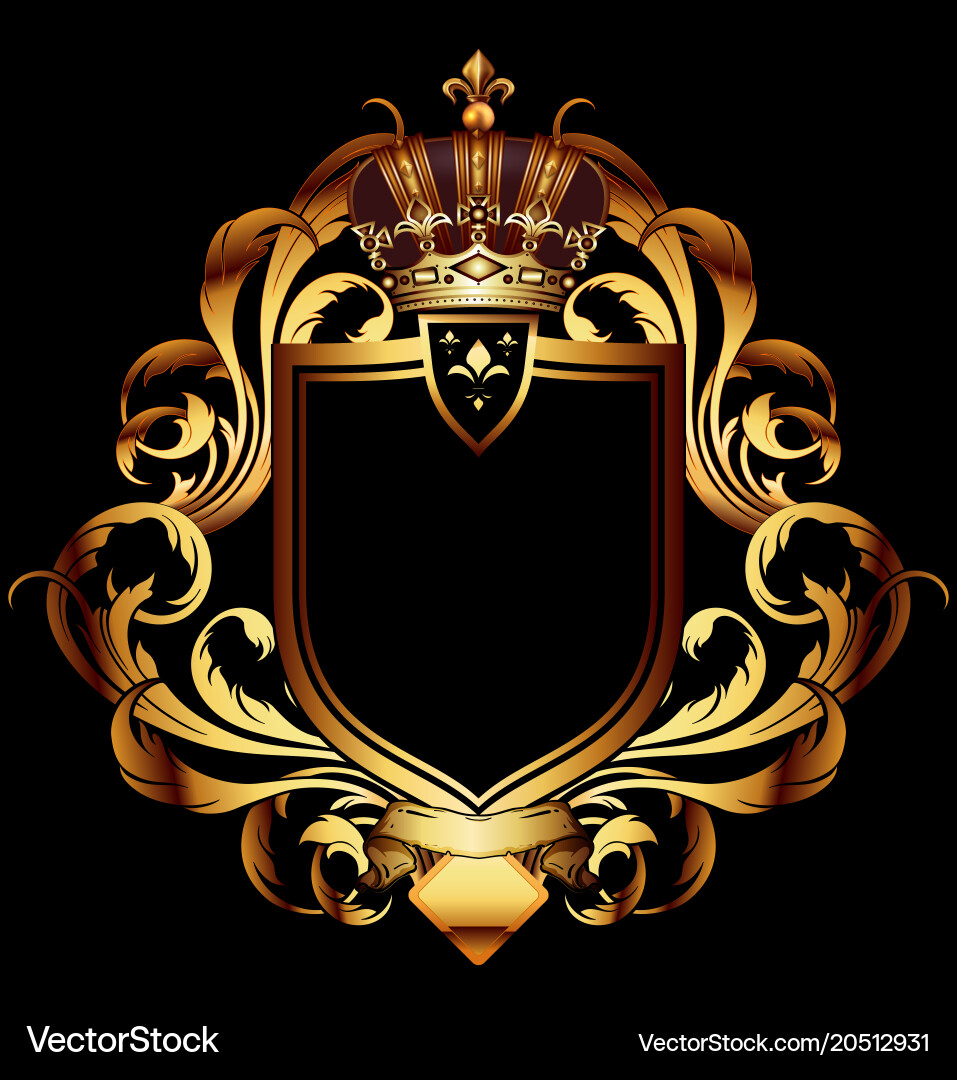 Ornate Heraldic Shield Royalty Free Vector Image
