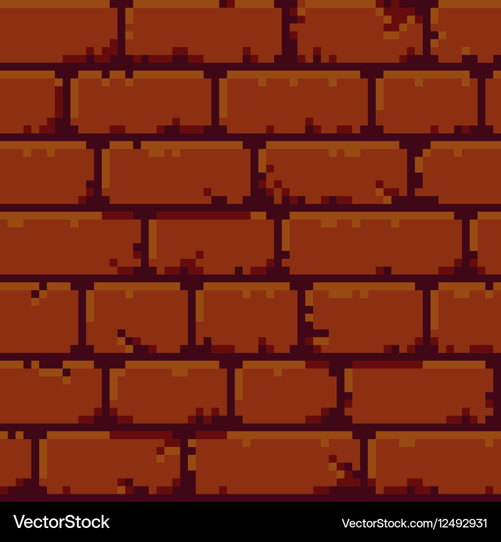Pixel brick wall Royalty Free Vector Image - VectorStock
