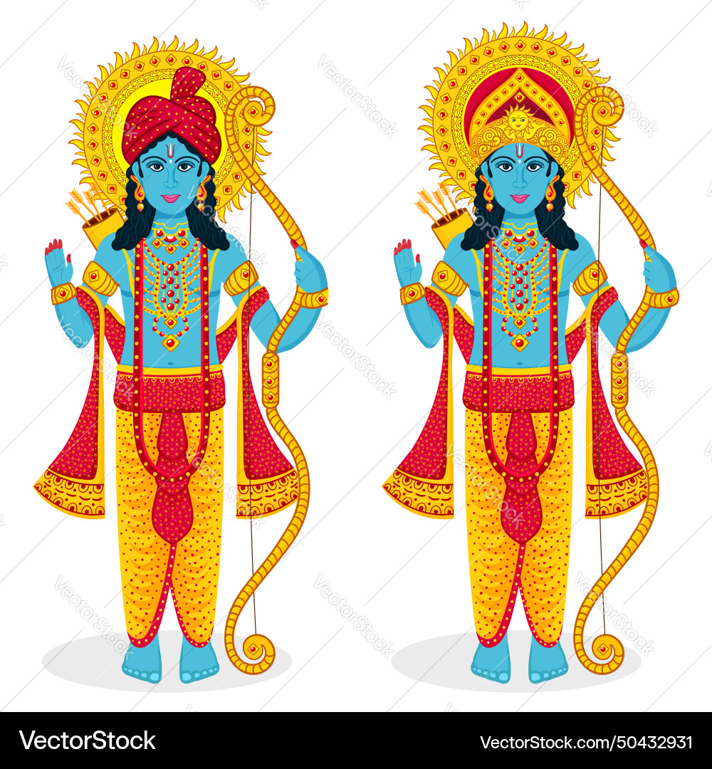 Set of lord rama Royalty Free Vector Image - VectorStock