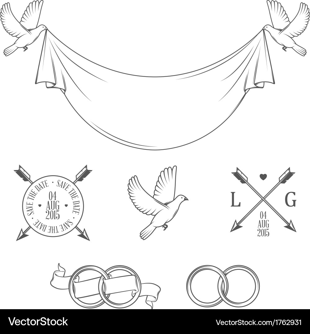 Wedding Rings and Bird Pigeons Vector Images (over 180)
