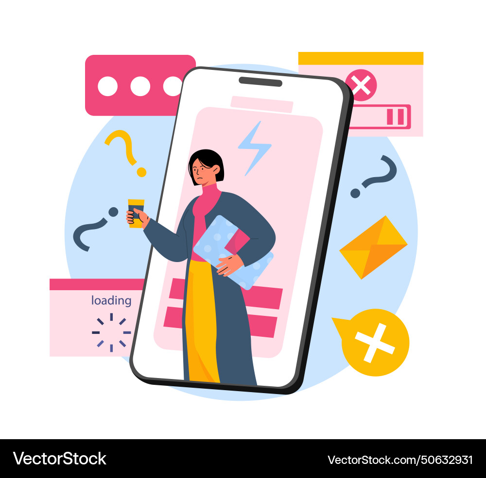 Woman with fatigue Royalty Free Vector Image - VectorStock