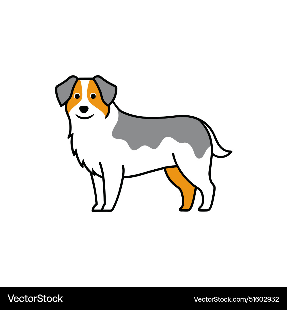 Australian shepherd dog stay icon Royalty Free Vector Image