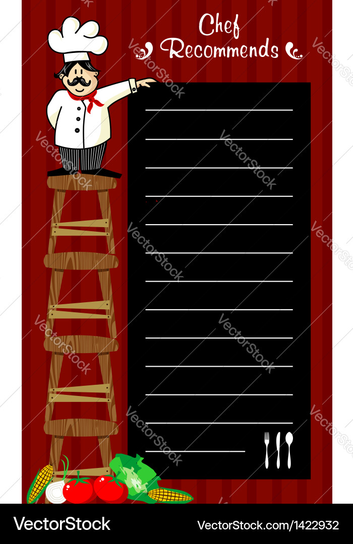 Chef recommendations Royalty Free Vector Image