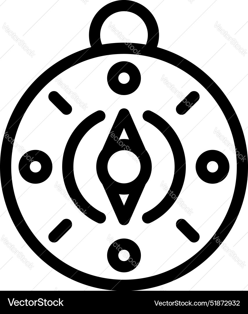 Compass with needle pointing north for navigation Vector Image