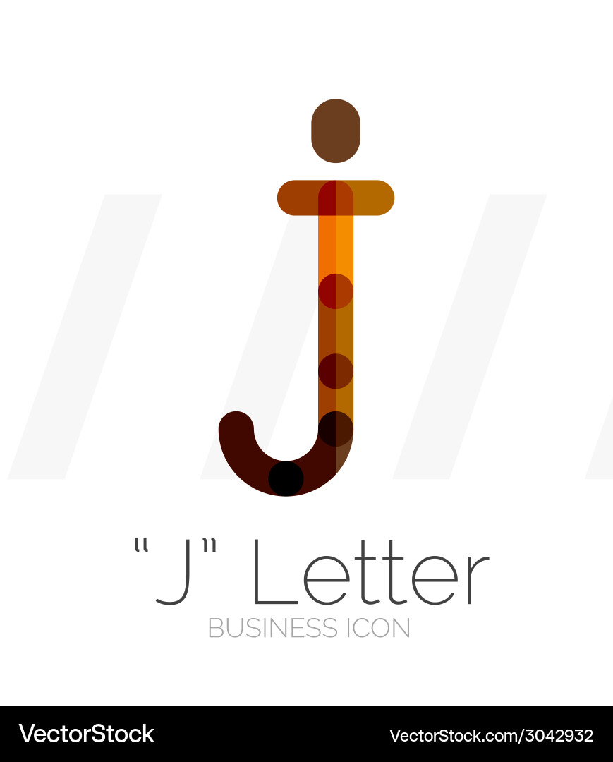 J letter logo minimal line design Royalty Free Vector Image
