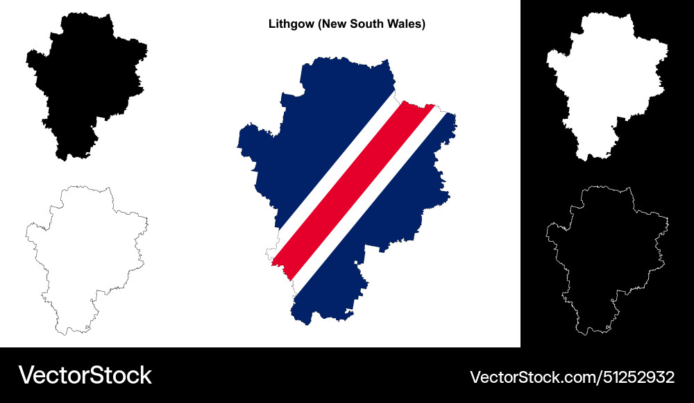 Lithgow outline map Royalty Free Vector Image - VectorStock