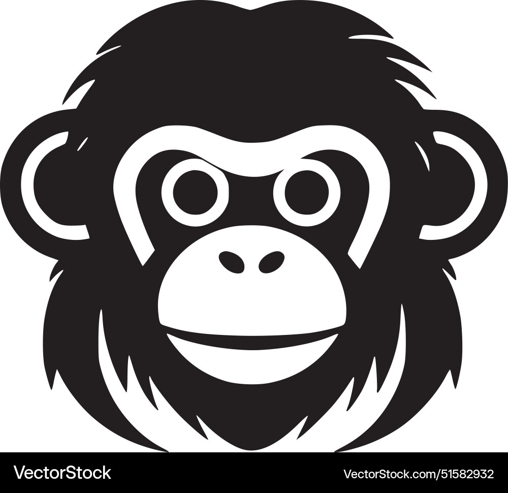 Monkey - black and white isolated icon Royalty Free Vector