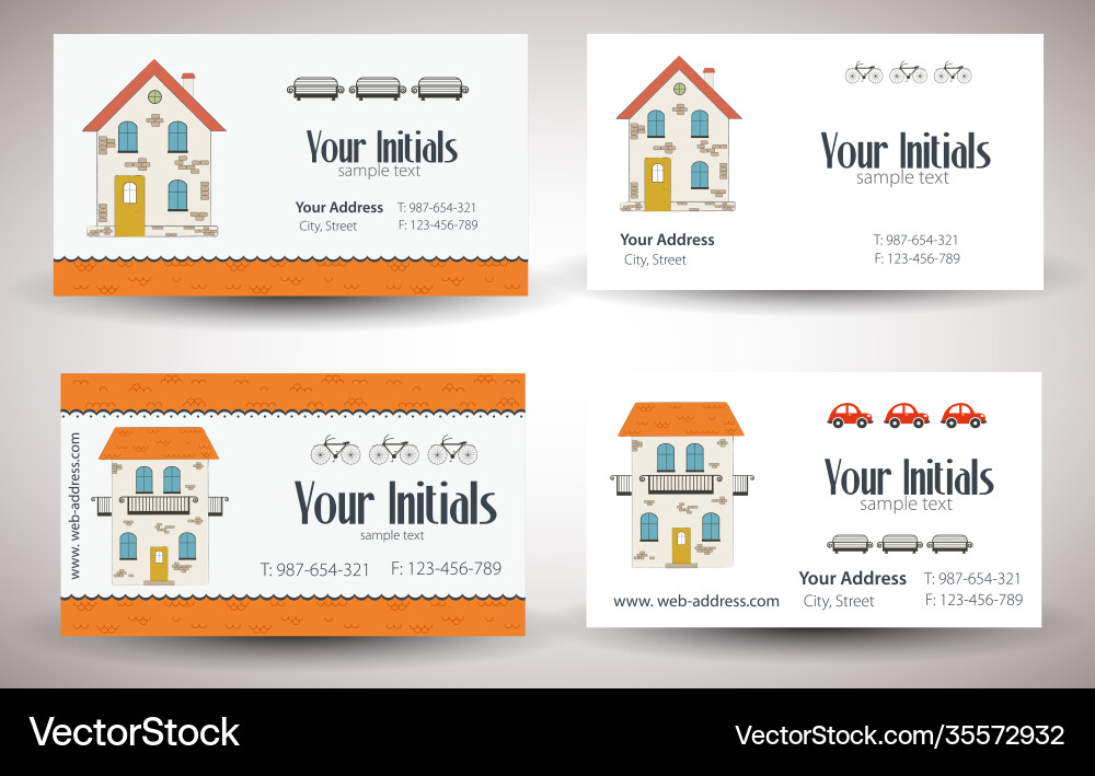 Set cards Royalty Free Vector Image - VectorStock