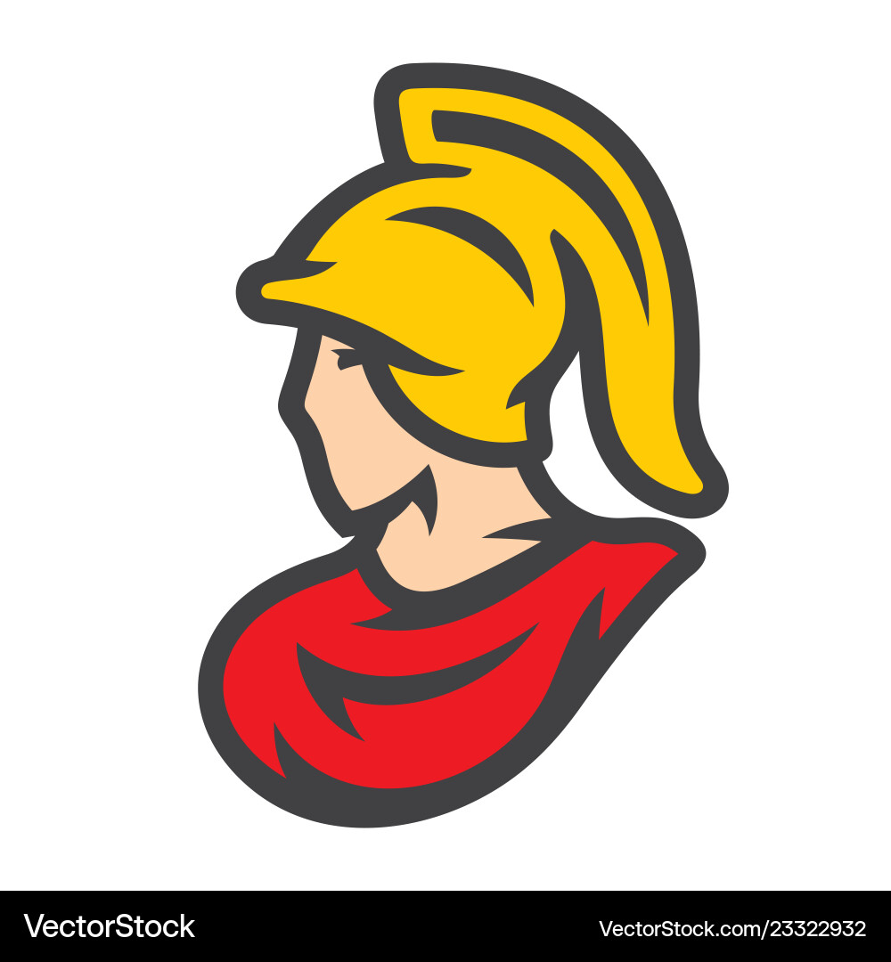 Spartan in helmet sign Royalty Free Vector Image