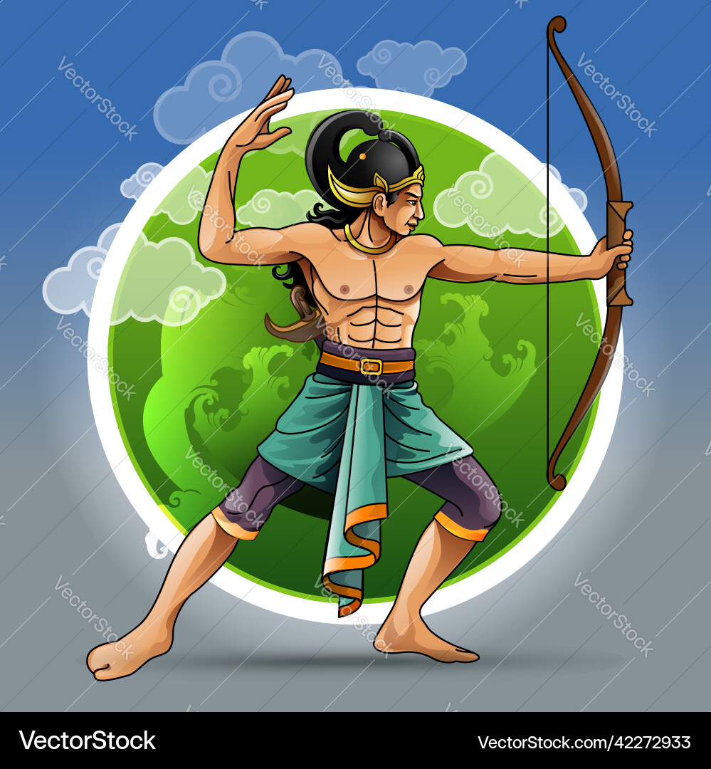 Arjuna character Royalty Free Vector Image - VectorStock