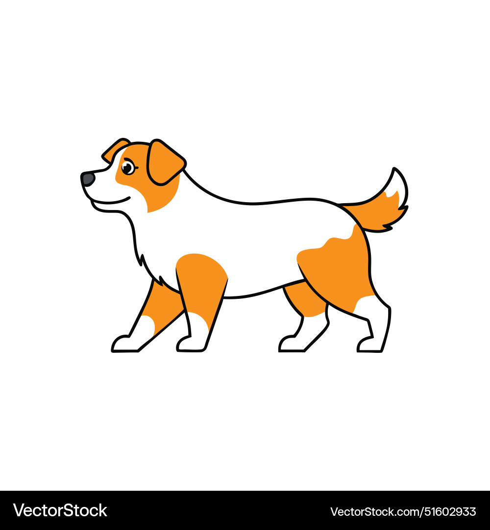 Australian shepherd dog walks icon Royalty Free Vector Image