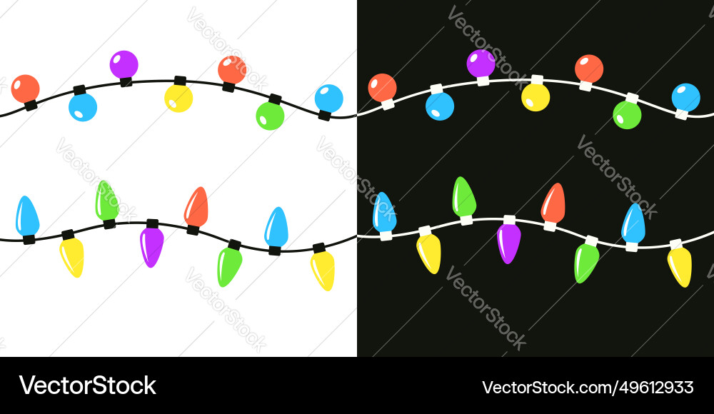 Colorful Christmas Lights Garland Royalty Free Vector Image