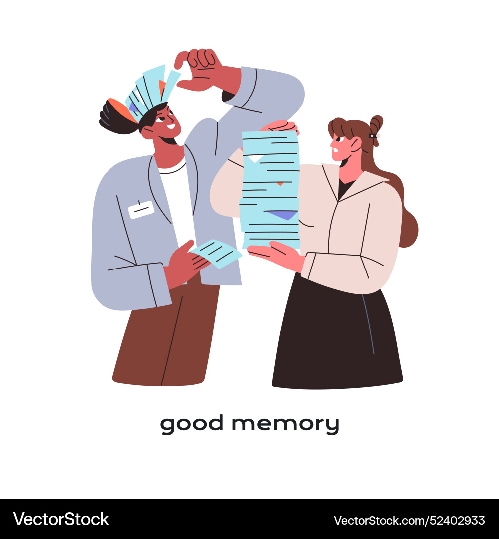 Good memory concept employee with excellent skill Vector Image