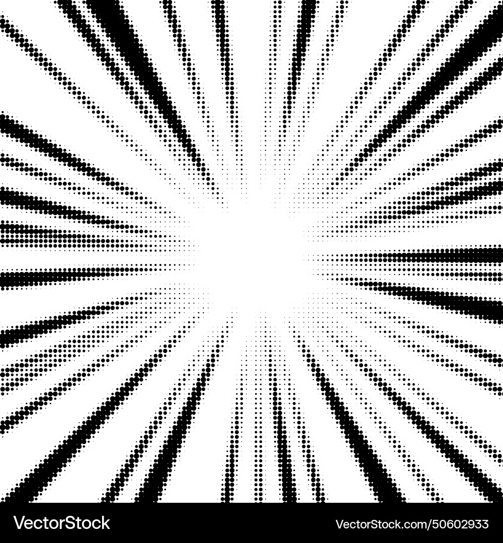 Halftone radial burst Royalty Free Vector Image