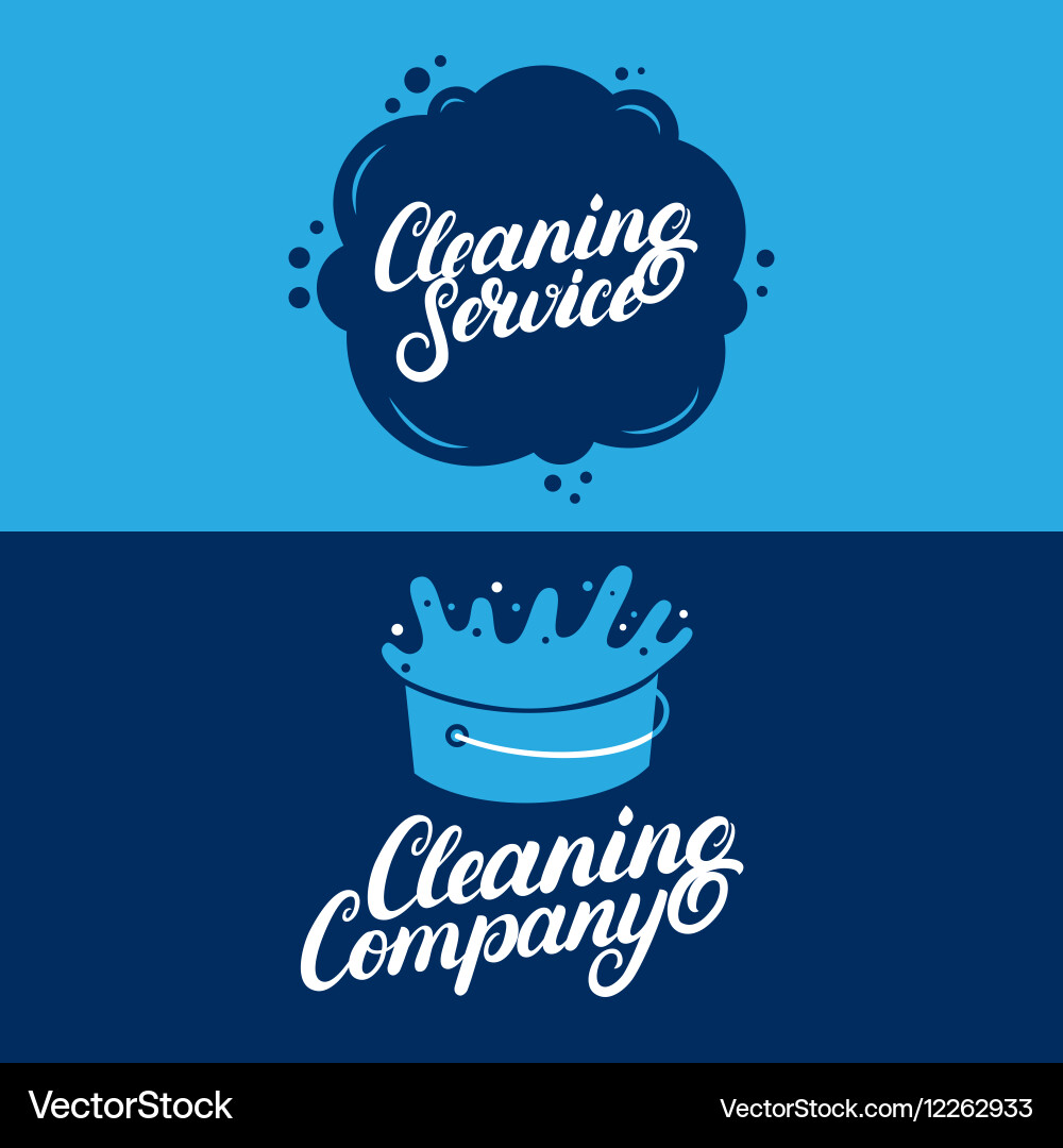 Handwritten Cleaning Service Lettering Set Vector Image
