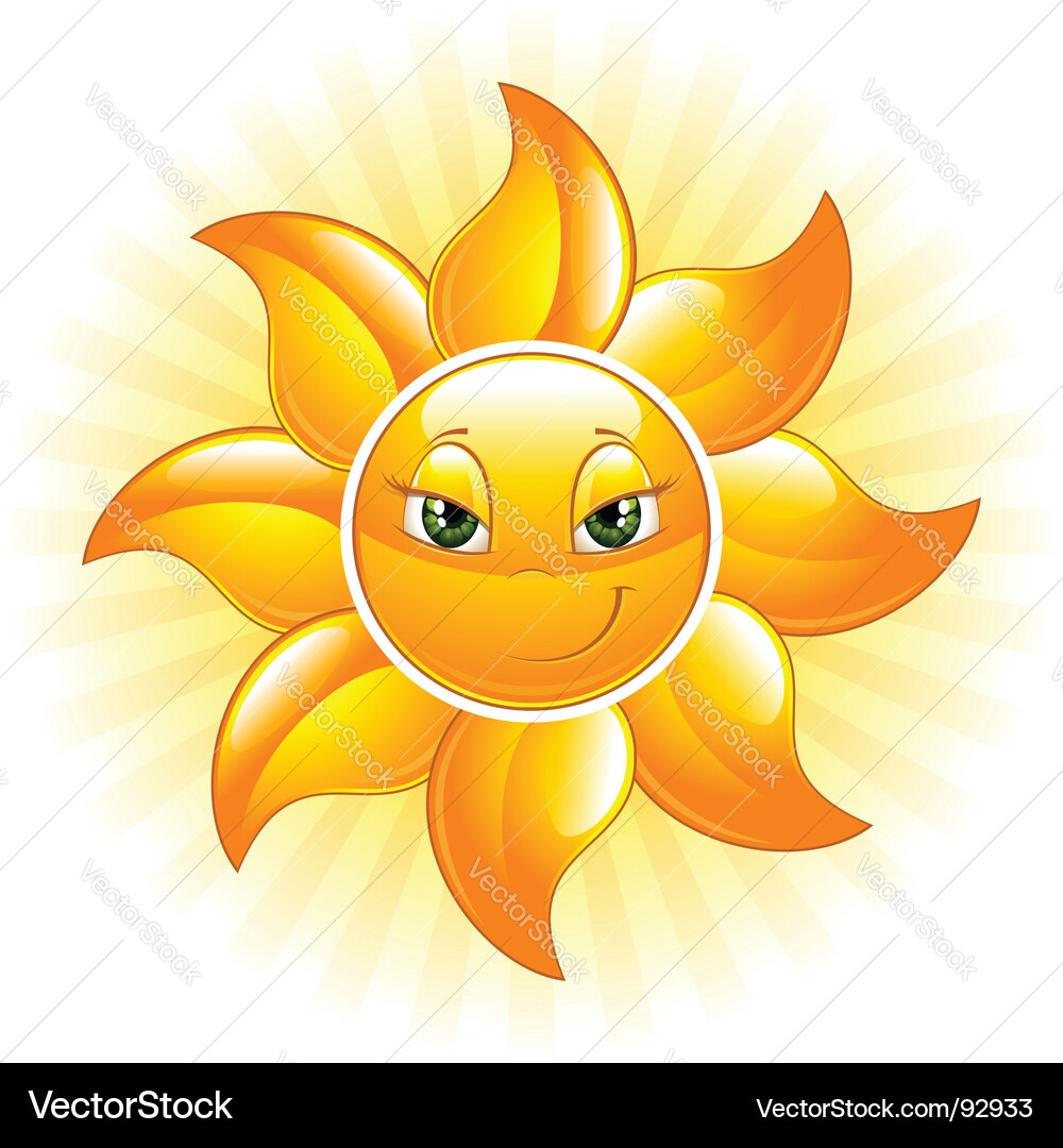 Happy sun Royalty Free Vector Image - VectorStock