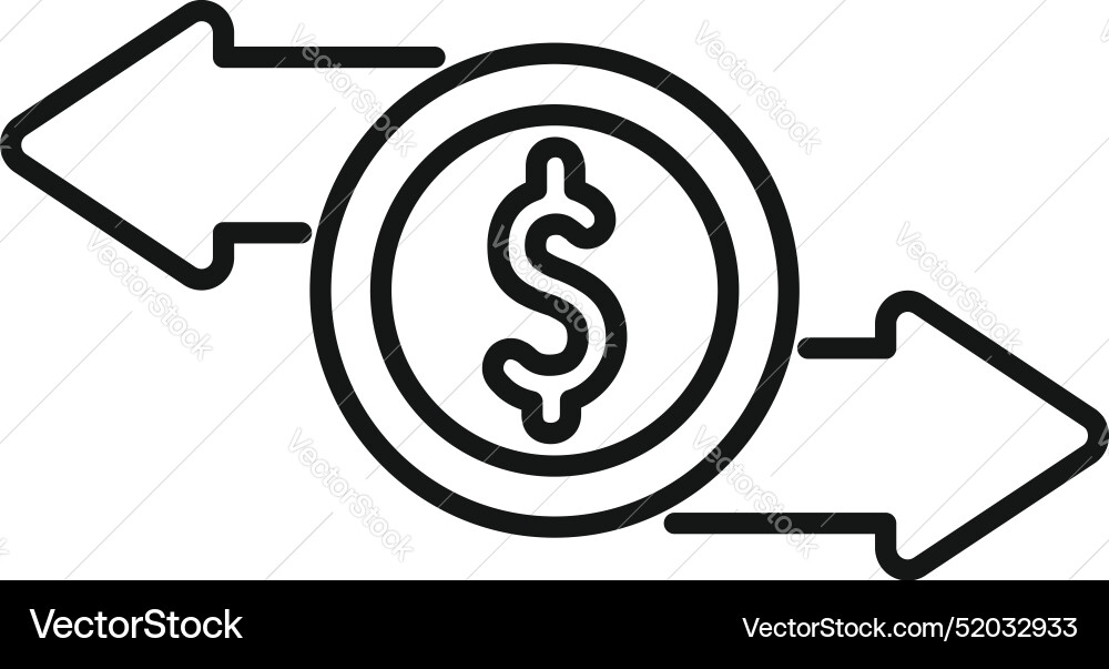 Money transferring from account to icon Royalty Free Vector