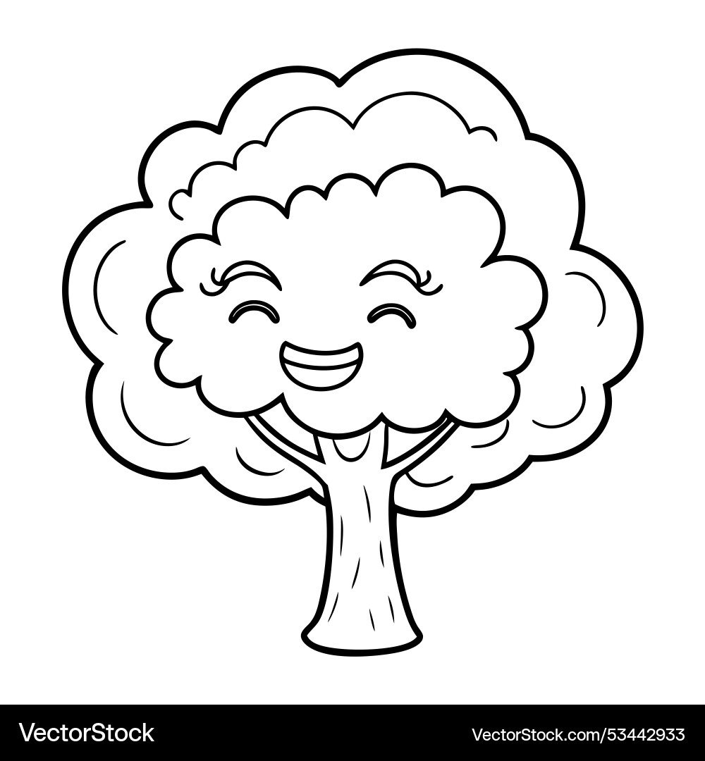 Outline of tree for coloring page Royalty Free Vector Image