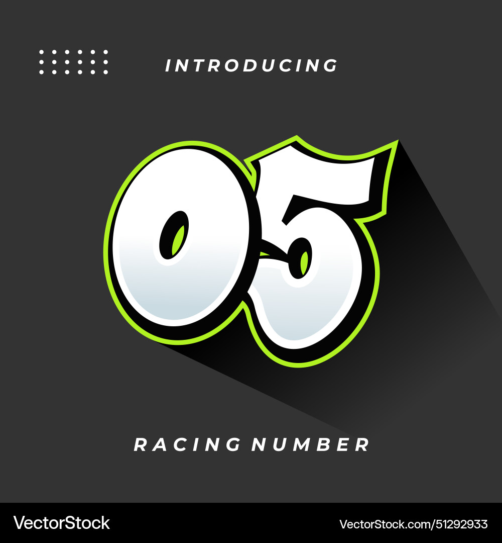 Premium racing number template Royalty Free Vector Image