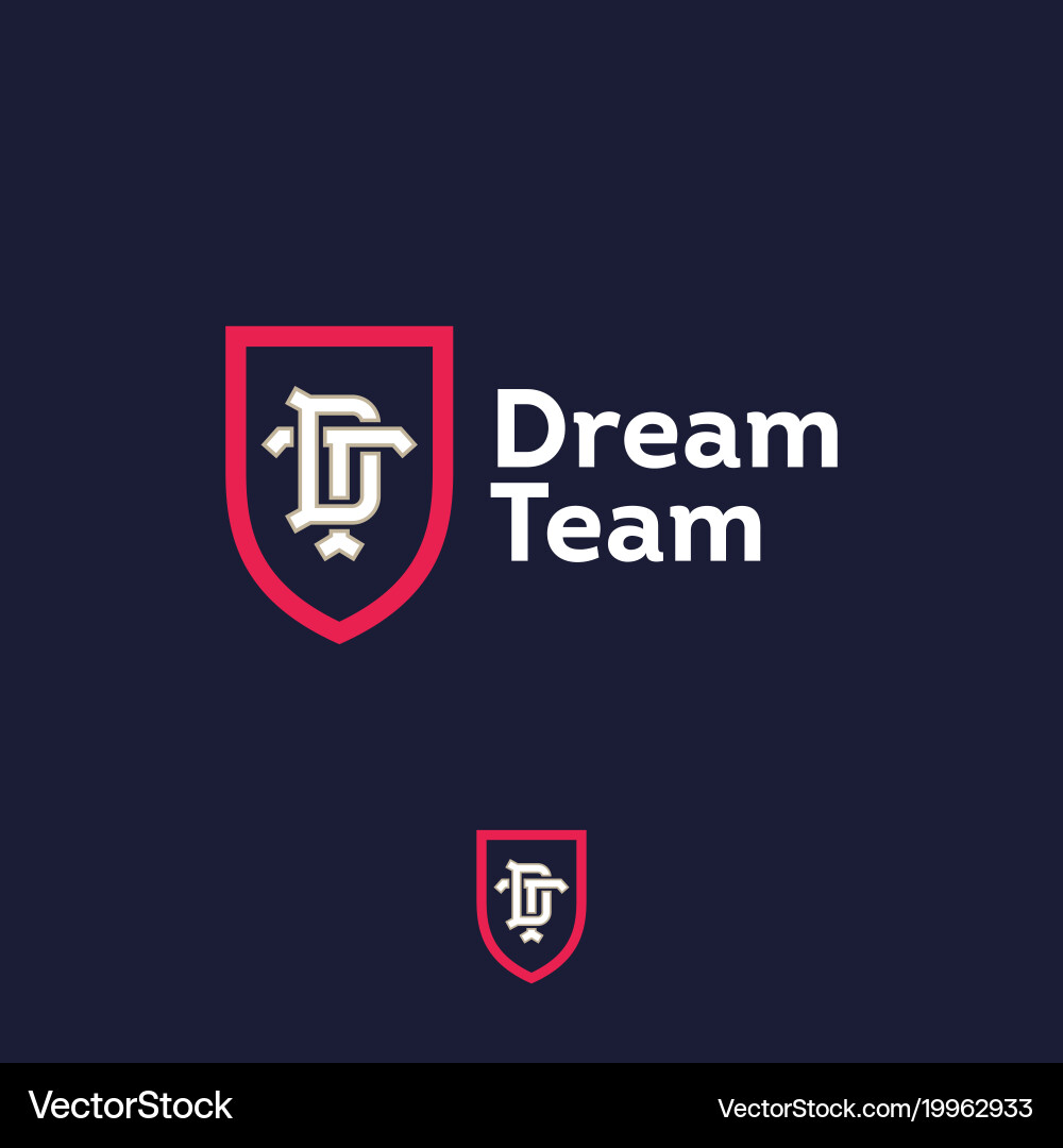 Red Shield Team Logo Royalty Free Vector Image