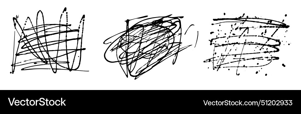 Set of underline hand drawn paint template Vector Image