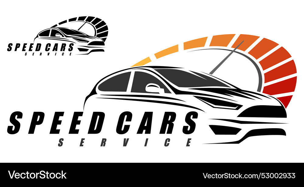 Speed car logo design concept art Royalty Free Vector Image