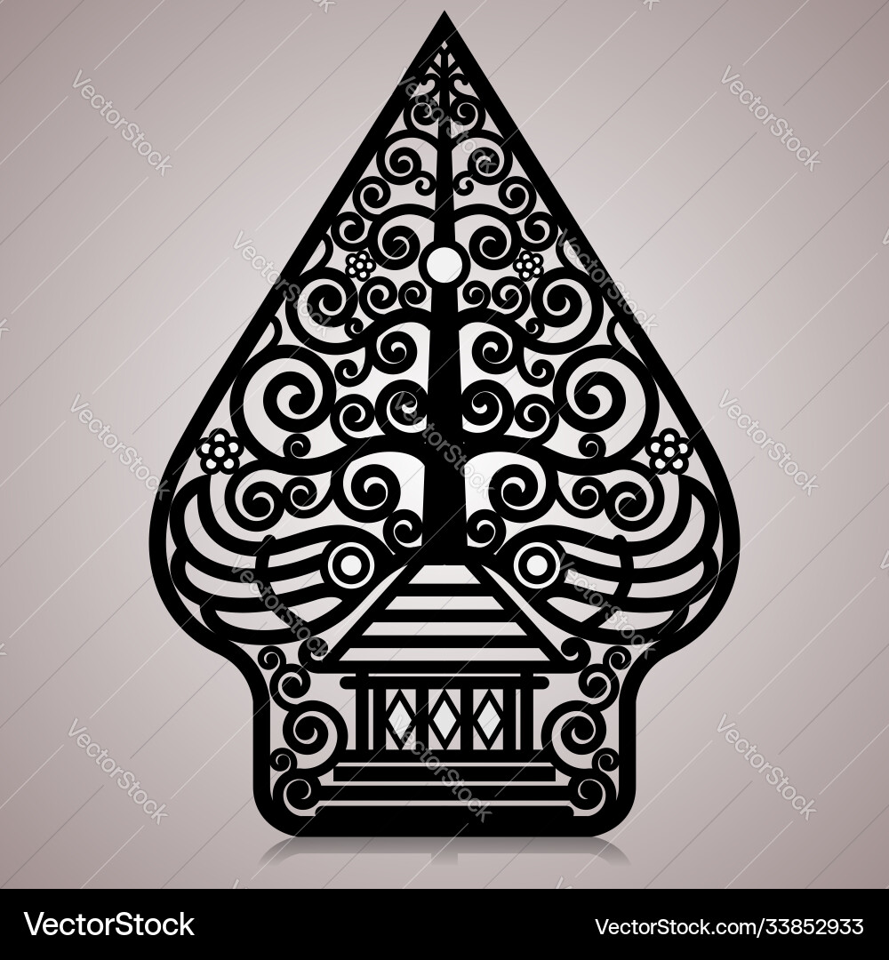 Wayang gunungan or tree life symbol Royalty Free Vector