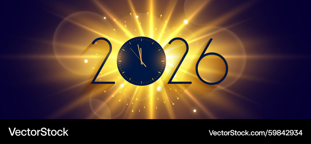 2026 New Year Clock Wallpaper – Royalty-Free Vector | VectorStock