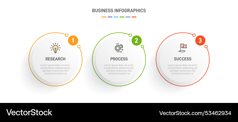 3 clean infographic design shaped elements Vector Image